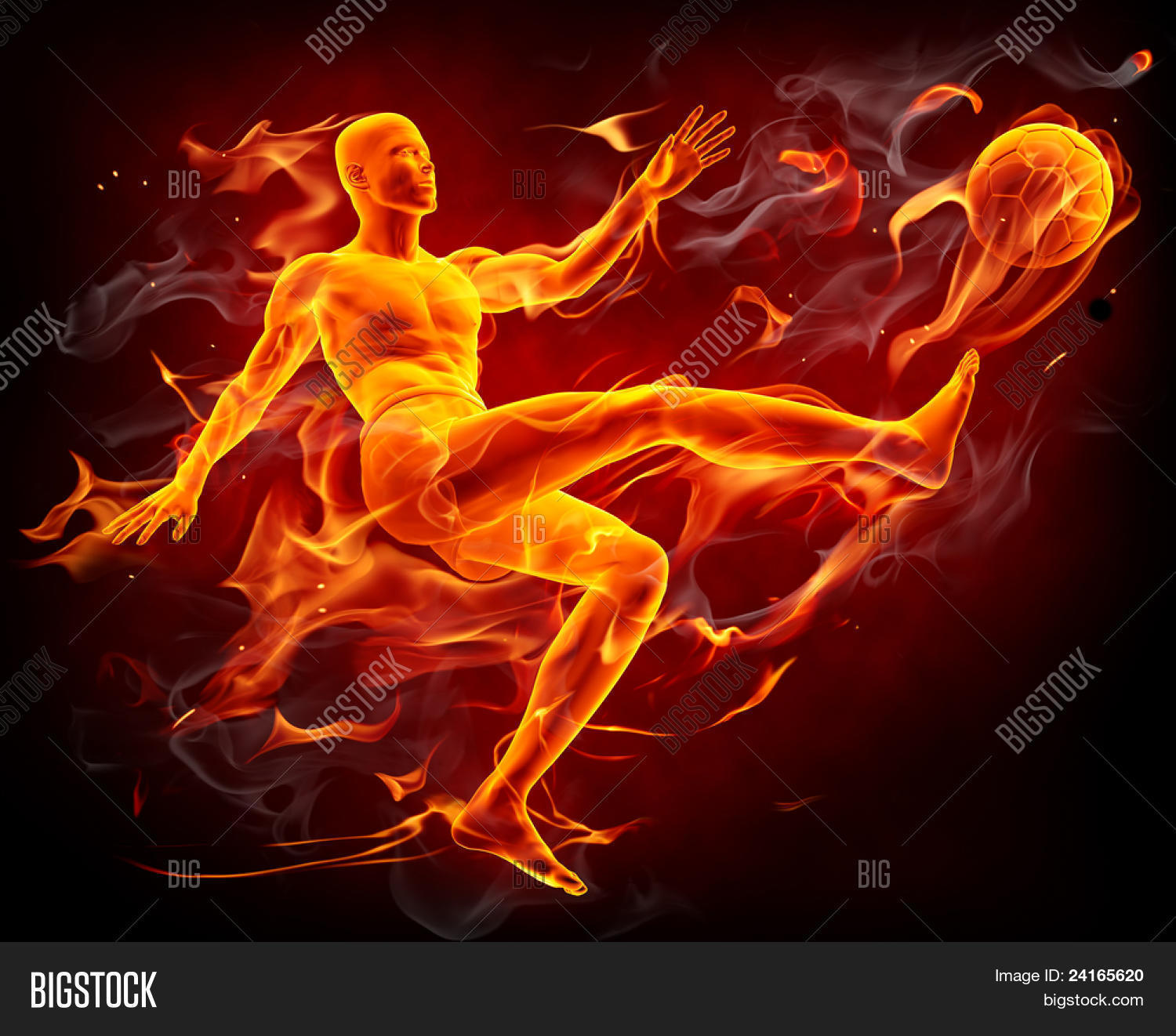 Fiery Football Player Image & Photo (Free Trial) | Bigstock