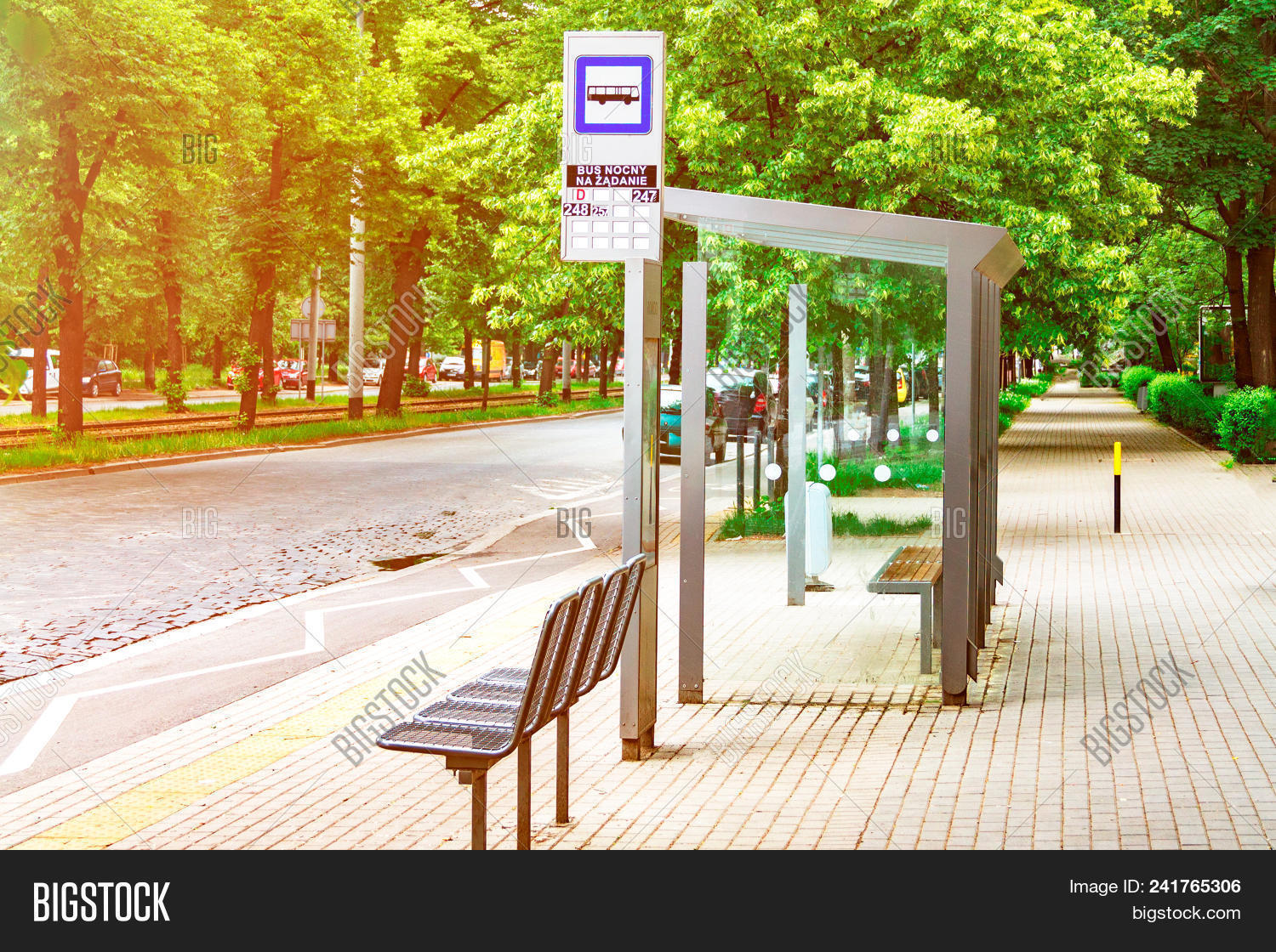 Empty Bus Stop Center Image & Photo (Free Trial) | Bigstock