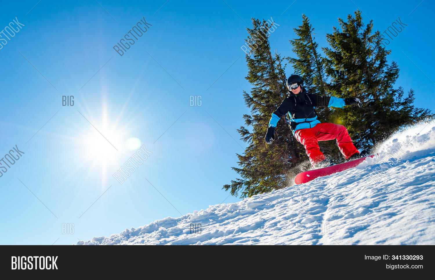 Snowboarder Riding Red Image & Photo (Free Trial) | Bigstock