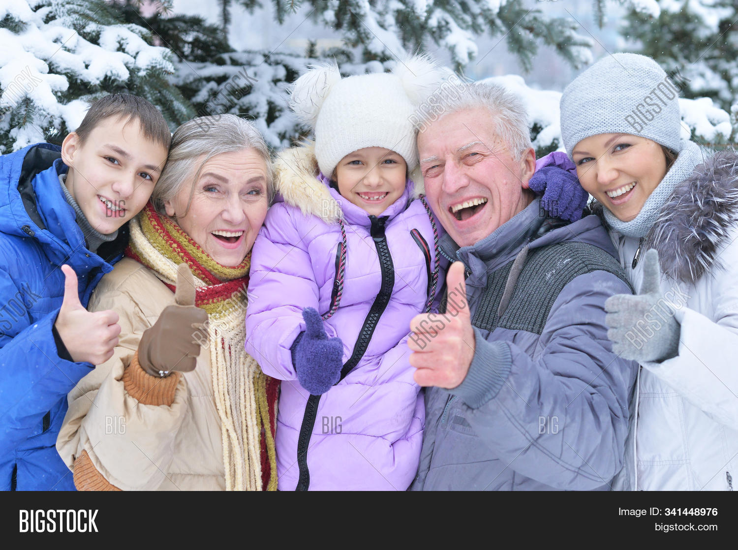 Happy Family Snow Image & Photo (Free Trial) | Bigstock