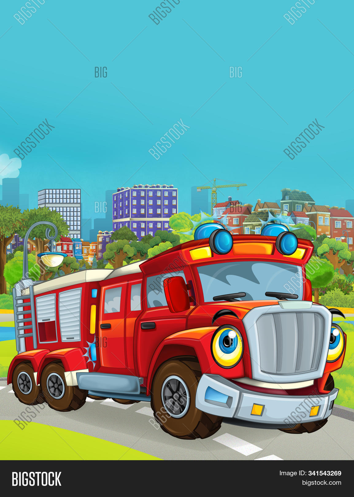 Cartoon Scene Fireman Image & Photo (Free Trial) | Bigstock