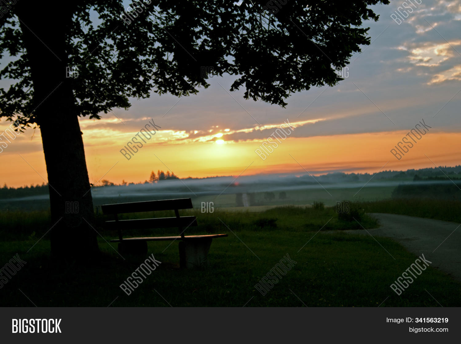 View Sunset Park Bench Image & Photo (Free Trial) | Bigstock