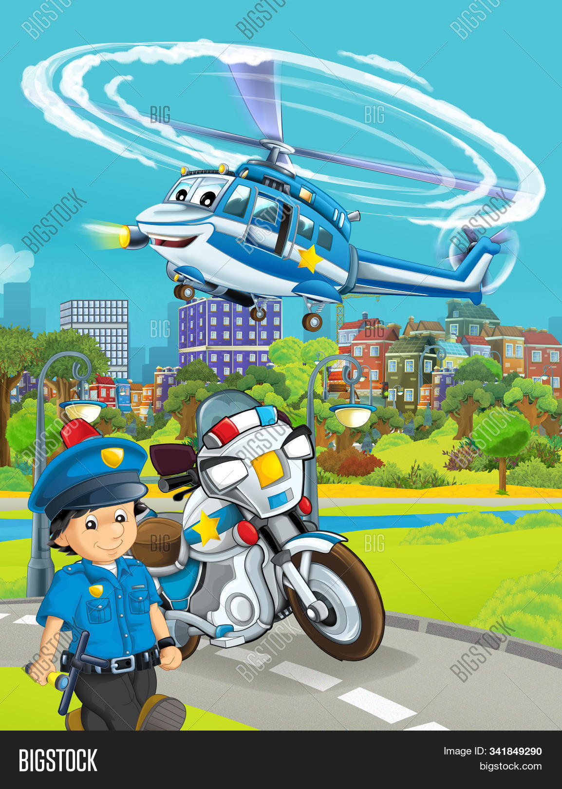 Cartoon Scene Police Image & Photo (Free Trial) | Bigstock