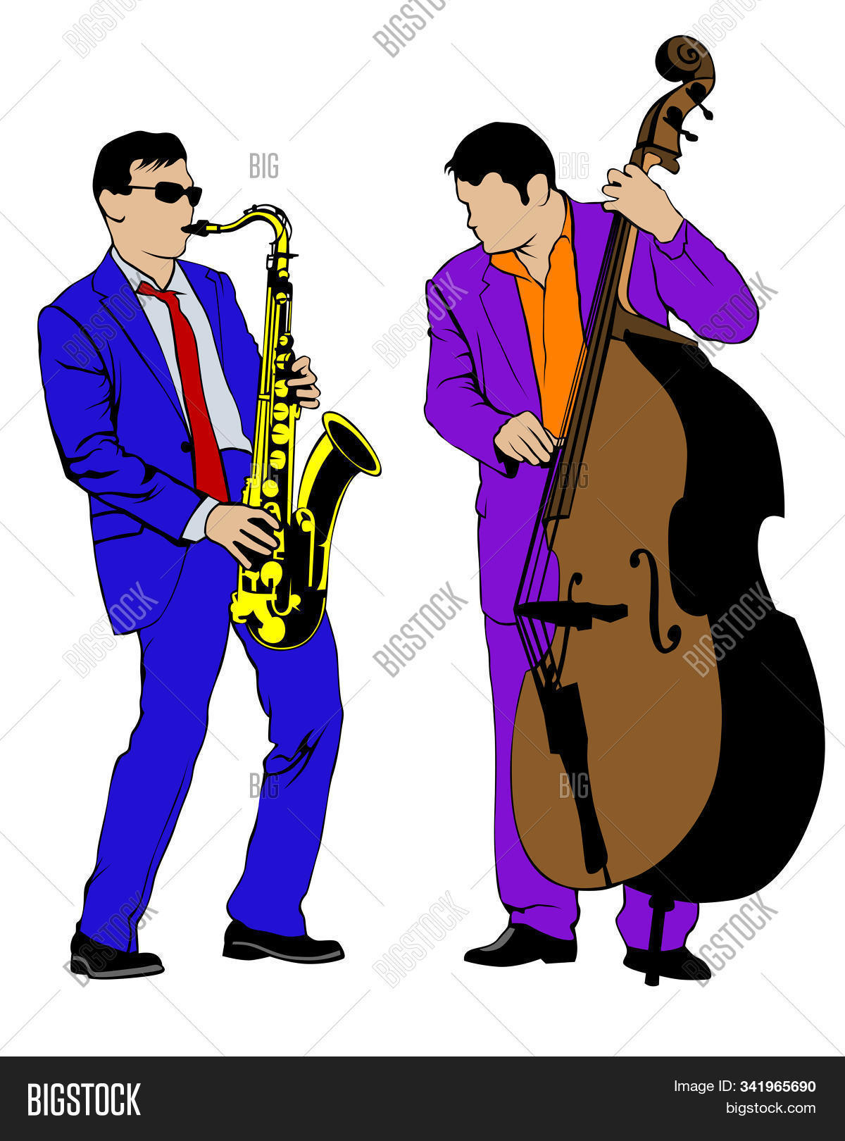 Men Saxophone Double Image & Photo (Free Trial) | Bigstock