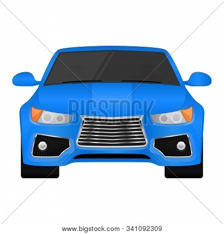 Blue Car. Front View Vector & Photo (Free Trial) | Bigstock