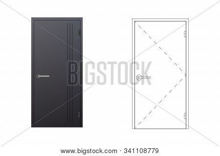 Metal Front Door. Vector & Photo (Free Trial) | Bigstock