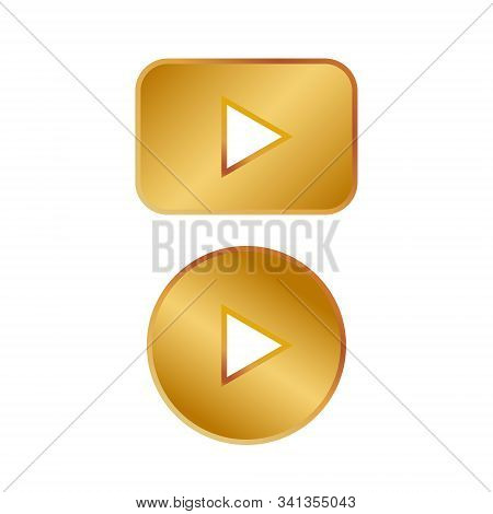 Play Gold Button Vector & Photo (Free Trial) | Bigstock