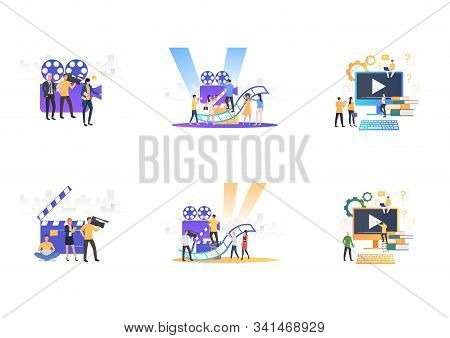 Set Camera Crew Vector & Photo (Free Trial) | Bigstock