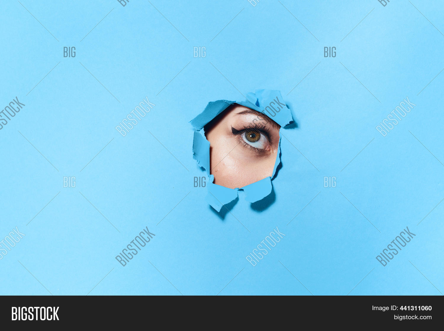 Woman Peeping Through Image & Photo (Free Trial) | Bigstock