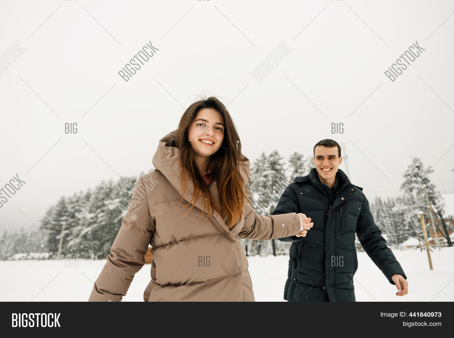 Loving Couple Puffer Image & Photo (Free Trial) | Bigstock