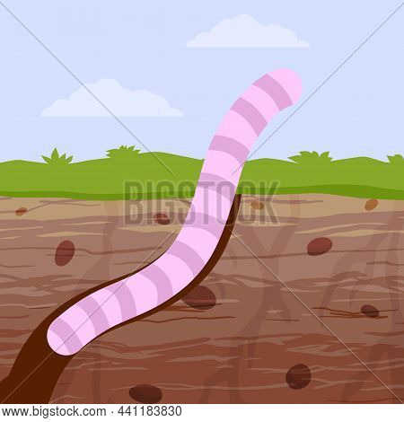 Worm Ground. Spring Vector & Photo (Free Trial) | Bigstock