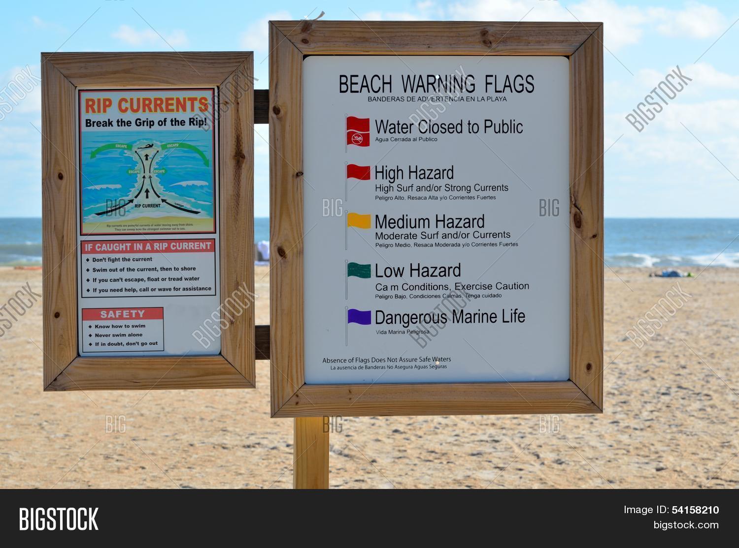 Beach Warning Sign Image & Photo (Free Trial) | Bigstock