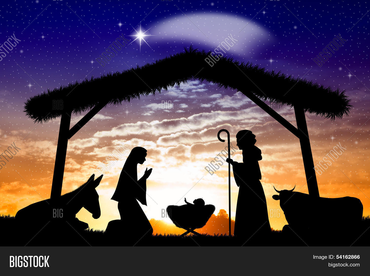 Nativity Scene Sunset Image & Photo (Free Trial) | Bigstock