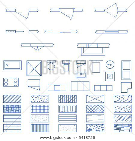 Blueprint Symbols Vector & Photo (Free Trial) | Bigstock