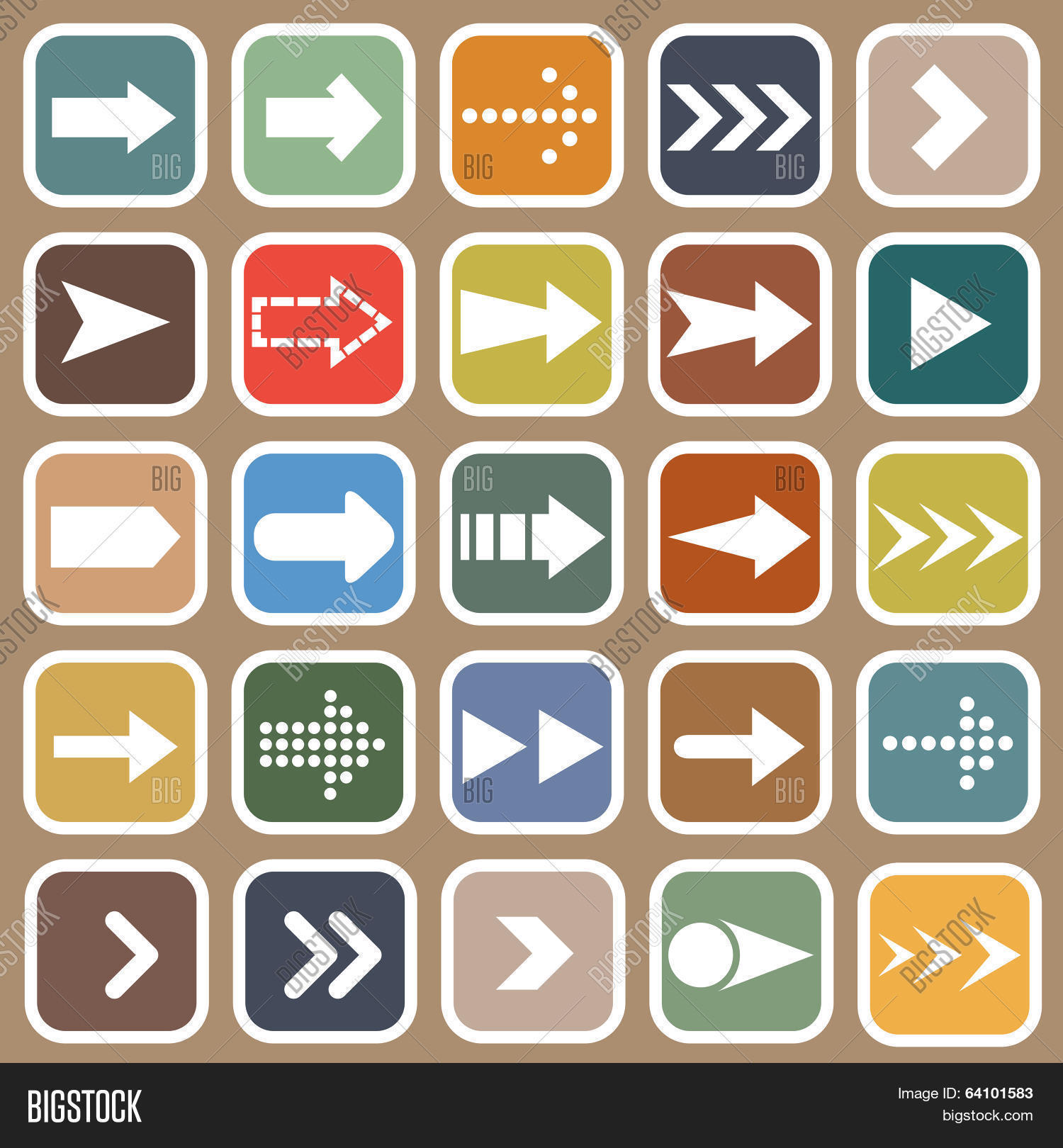 Arrow Flat Icons On Vector & Photo (Free Trial) | Bigstock