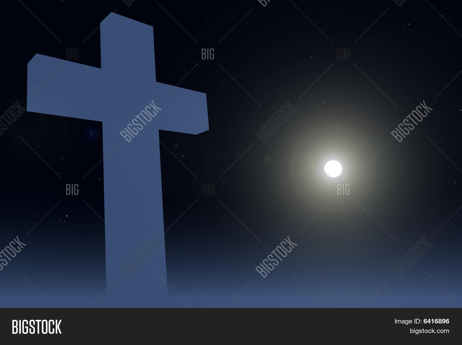 Single Cross On Night Image & Photo (Free Trial) | Bigstock