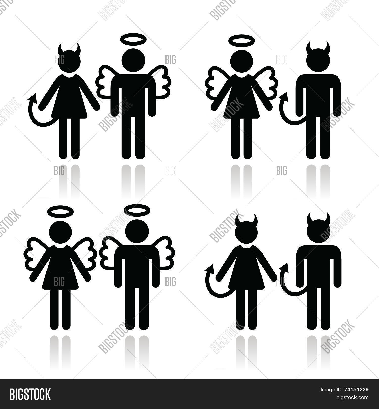 Couples Devil Angel Vector & Photo (Free Trial) | Bigstock