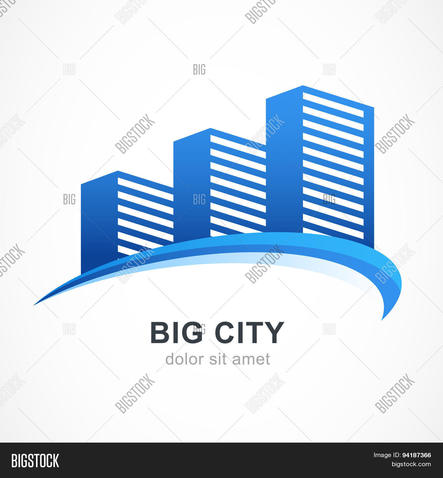 Blue City Buildings Vector & Photo (Free Trial) | Bigstock