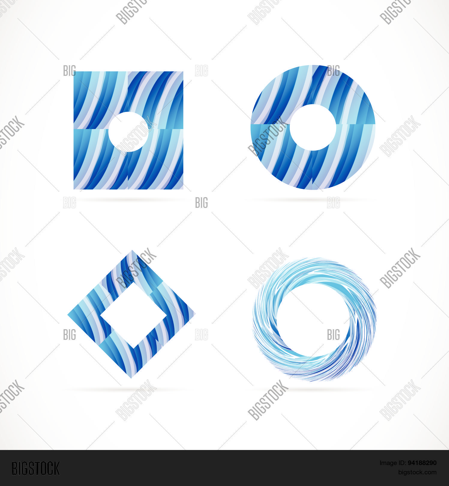 Blue Logo Icon Set Vector & Photo (Free Trial) | Bigstock