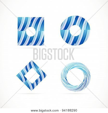 Blue Logo Icon Set Vector & Photo (Free Trial) | Bigstock