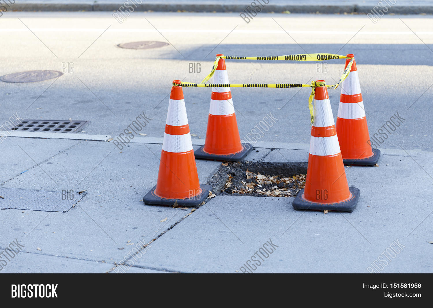 Pothole On Sidewalk Image & Photo (Free Trial) | Bigstock