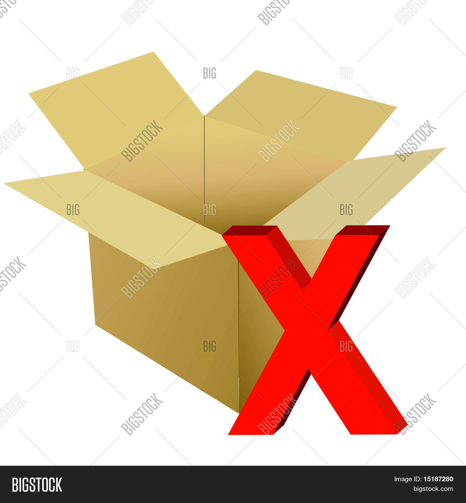 Cardboard X Mark Vector & Photo (Free Trial) | Bigstock