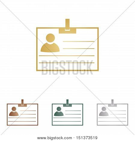 Id Card Sign. Metal Vector & Photo (Free Trial) | Bigstock