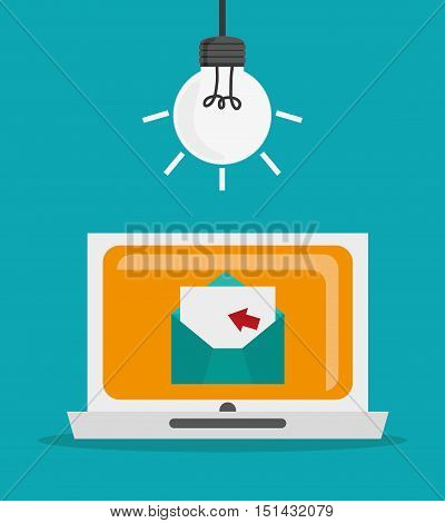 Laptop Bulb Email Vector & Photo (Free Trial) | Bigstock