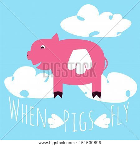 When Pigs Fly Idiom Vector & Photo (Free Trial) | Bigstock