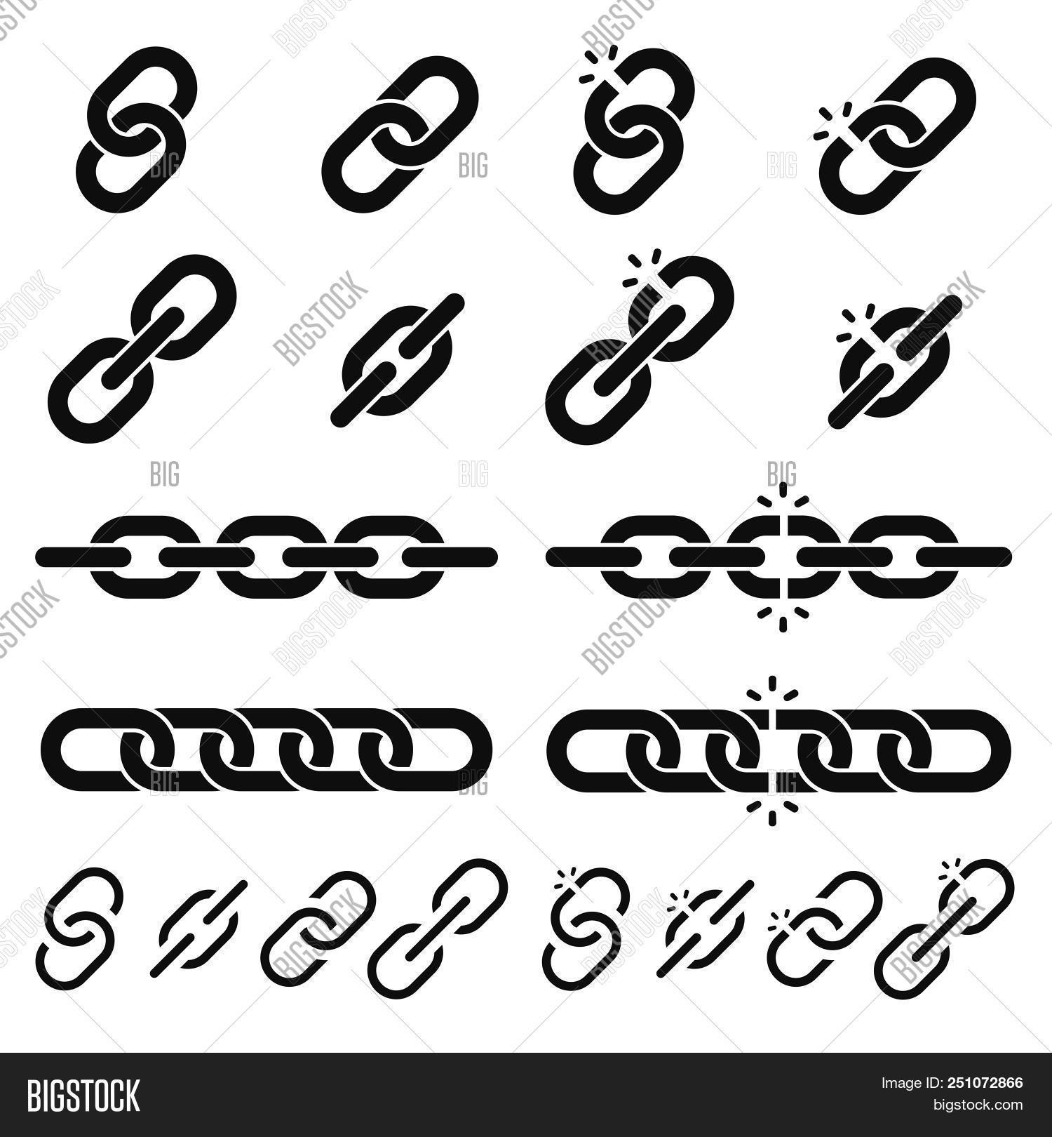 Chain Link Icons Set Vector & Photo (Free Trial) | Bigstock