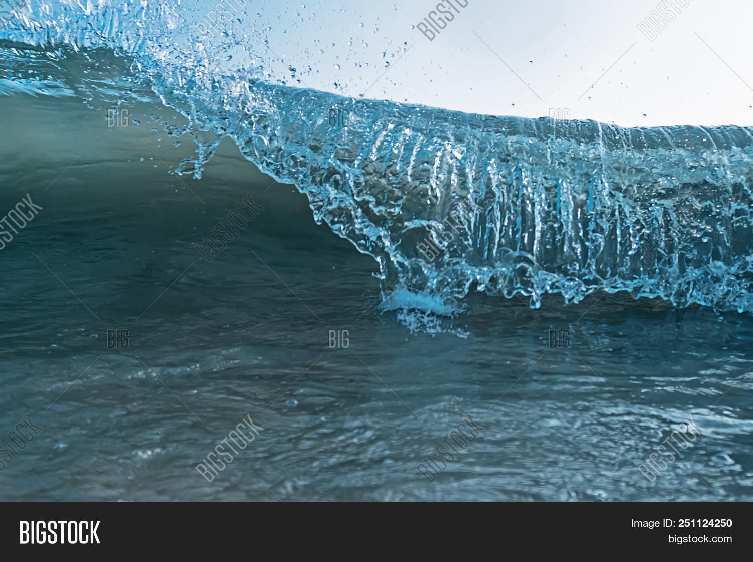 Wave Blue Crashing Image & Photo (Free Trial) | Bigstock