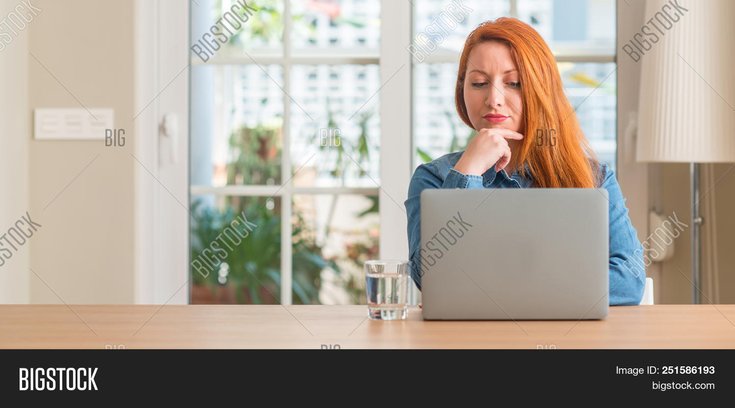 Redhead Woman Using Image & Photo (Free Trial) | Bigstock