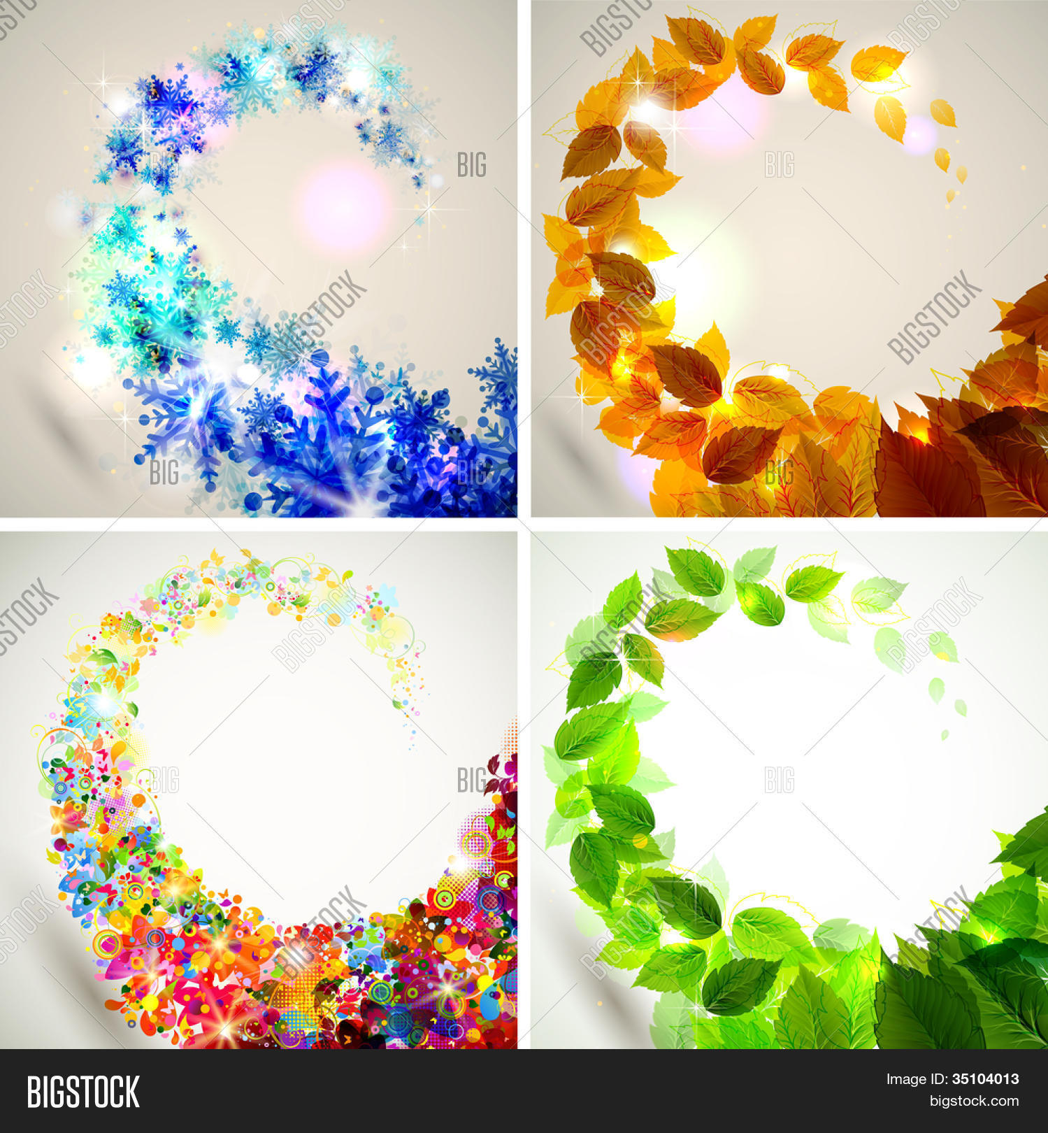 Set Four Seasons Vector & Photo (Free Trial) | Bigstock