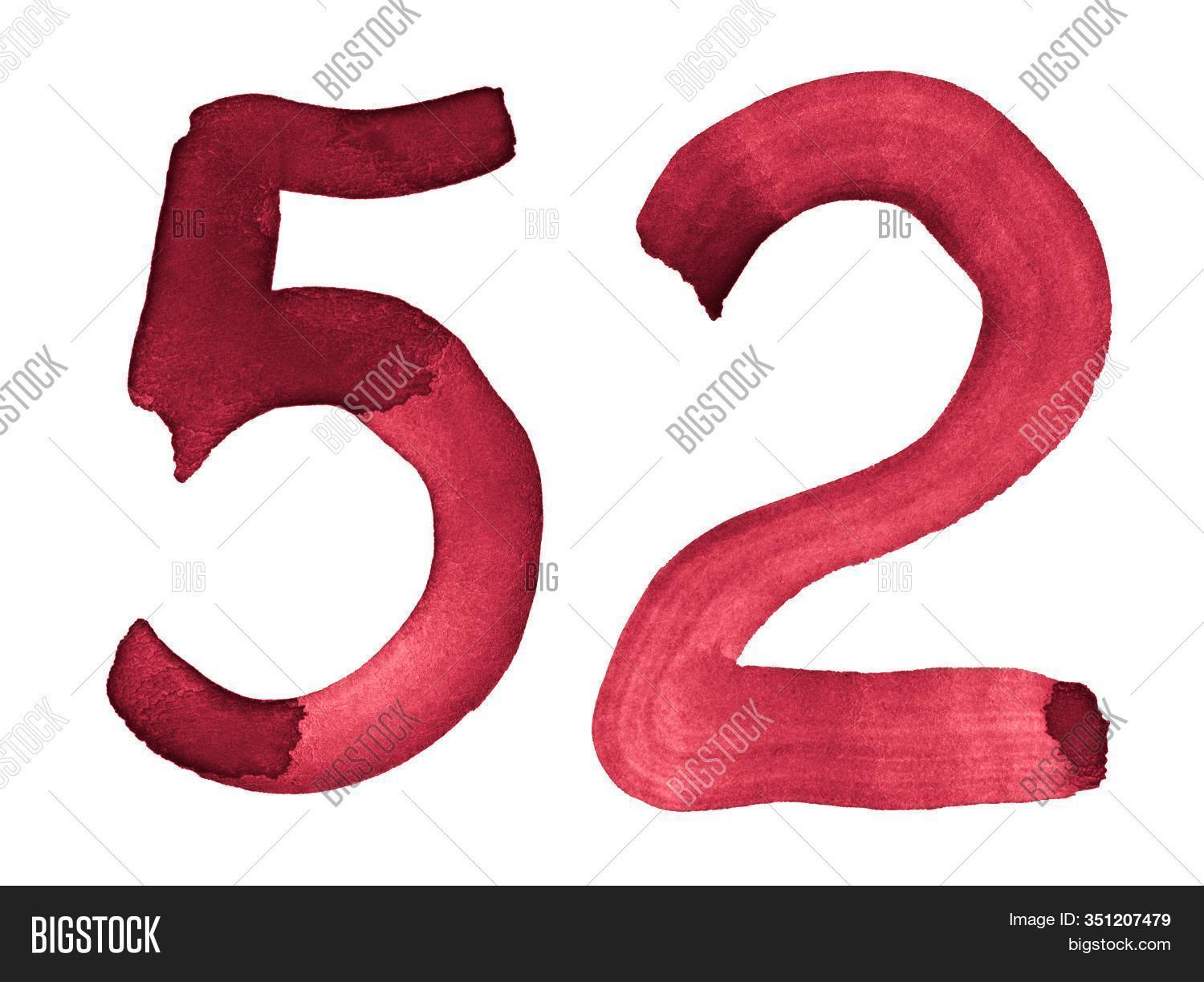 Watercolor Number 52, Image & Photo (Free Trial) | Bigstock