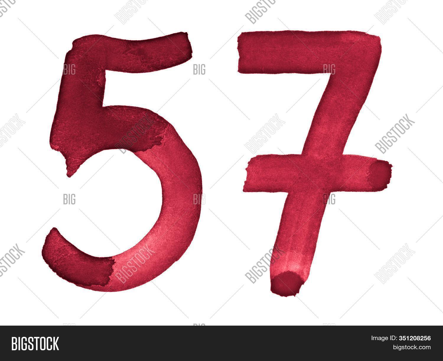 Watercolor Number 57, Image & Photo (Free Trial) | Bigstock