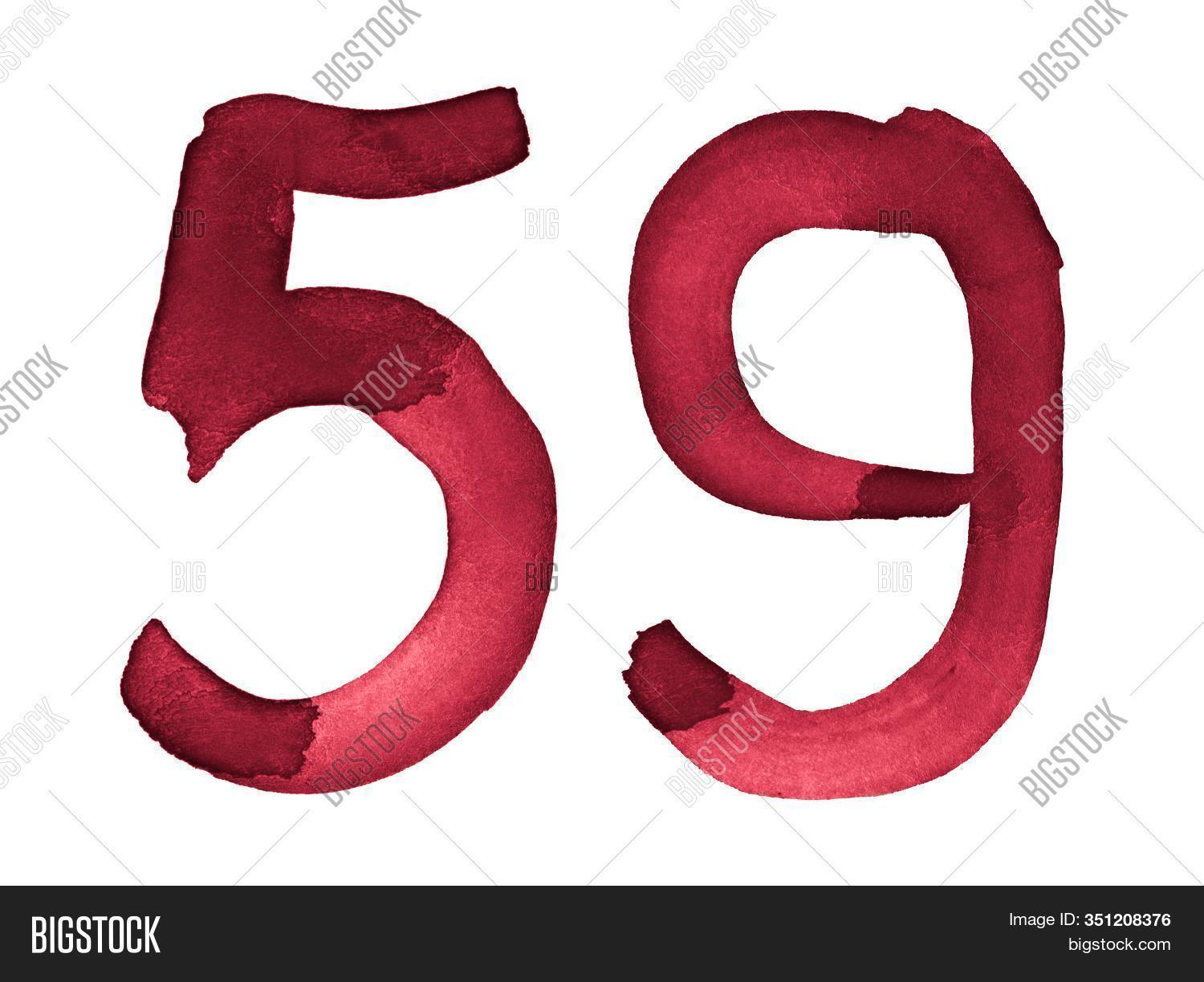 Watercolor Number 59, Image & Photo (Free Trial) | Bigstock