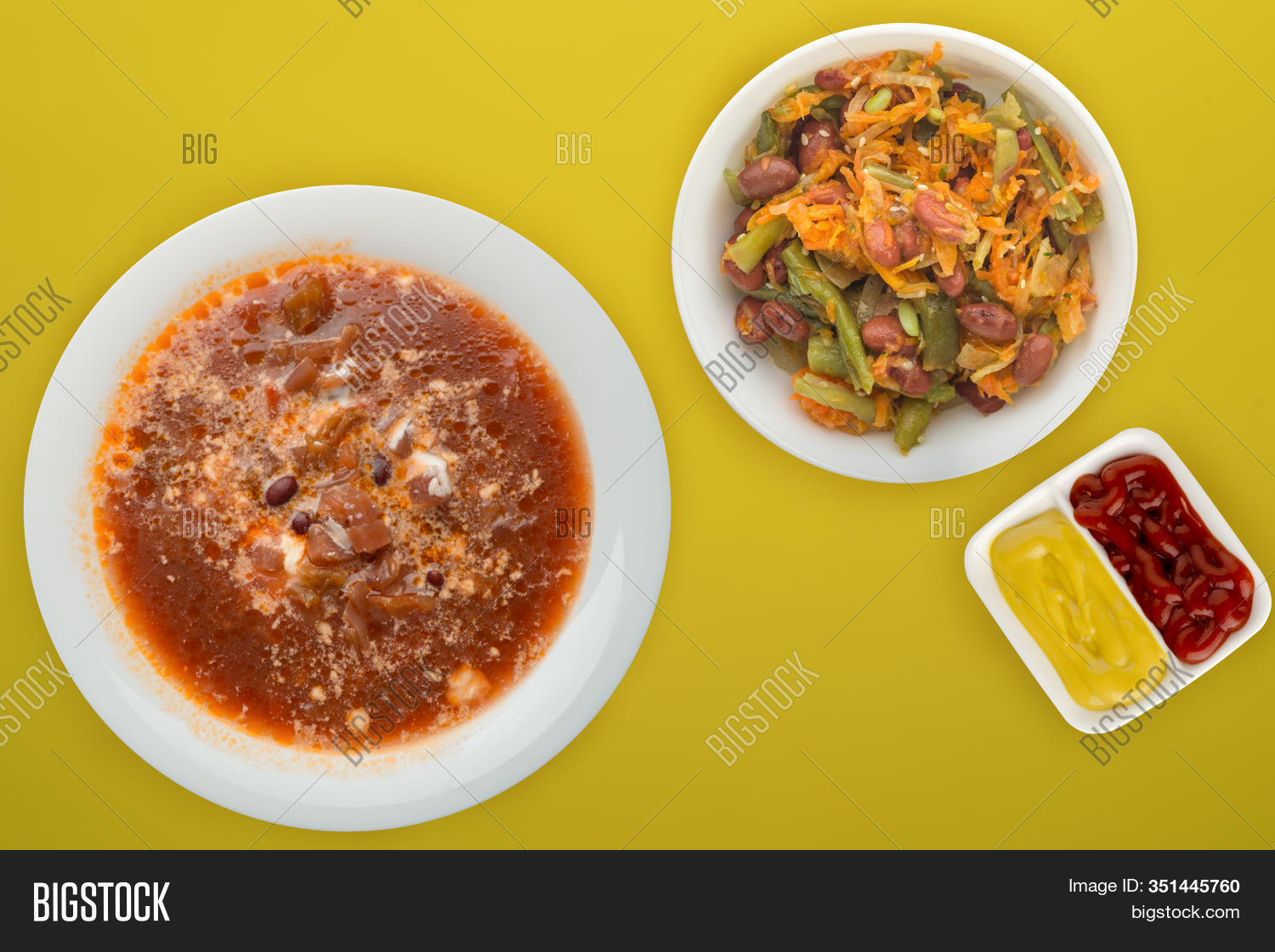 Borscht Soup On Yellow Image & Photo (Free Trial) | Bigstock
