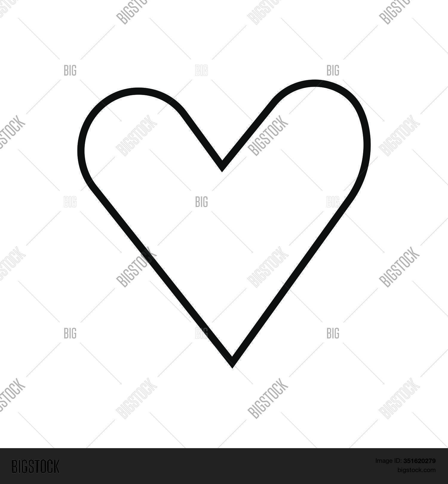 Vector Heart Outline Vector & Photo (Free Trial) | Bigstock