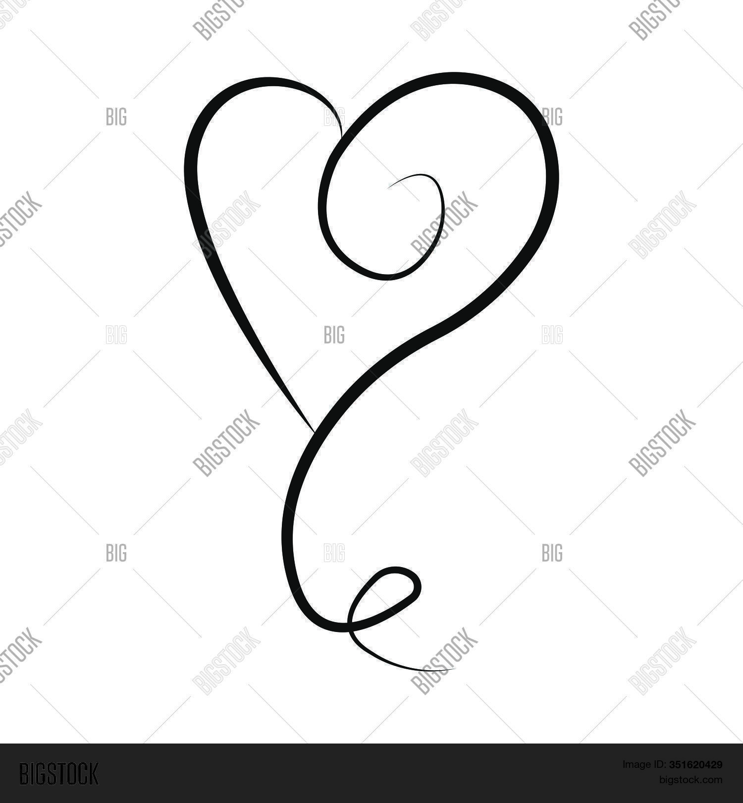 Vector Heart Outline Vector & Photo (Free Trial) | Bigstock