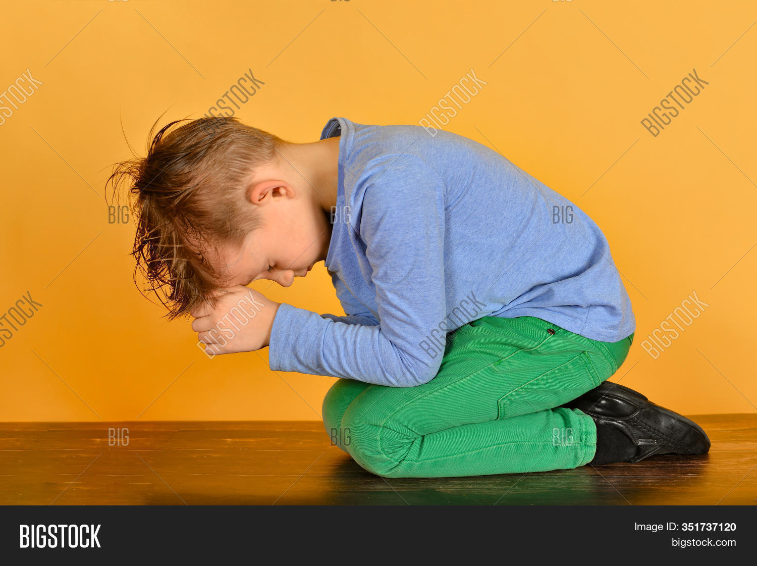 Boy Bowed Prayer Image & Photo (Free Trial) | Bigstock
