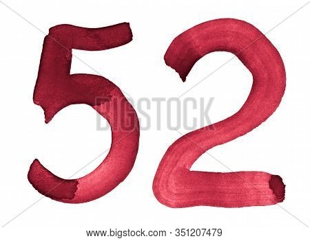Watercolor Number 52, Image & Photo (Free Trial) | Bigstock