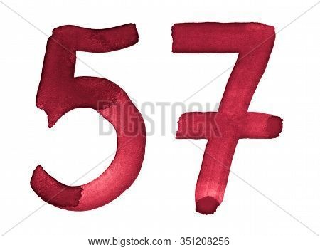 Watercolor Number 57, Image & Photo (Free Trial) | Bigstock
