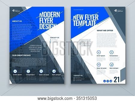 Flyer Design. Blue Vector & Photo (Free Trial) | Bigstock