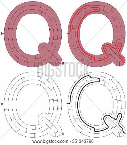 Easy Alphabet Maze Vector & Photo (Free Trial) | Bigstock