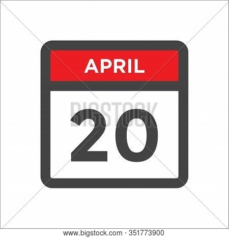 April 20 Calendar Vector & Photo (Free Trial) | Bigstock