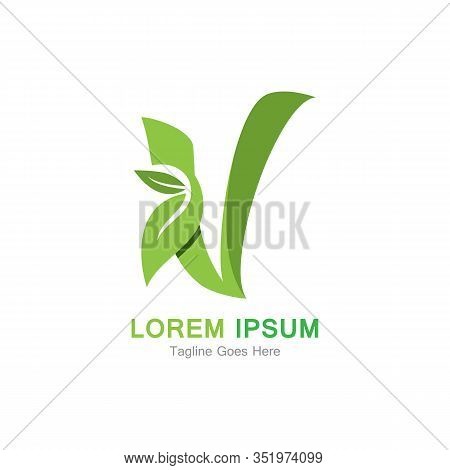 Letter V Leaf Logo Vector & Photo (Free Trial) | Bigstock