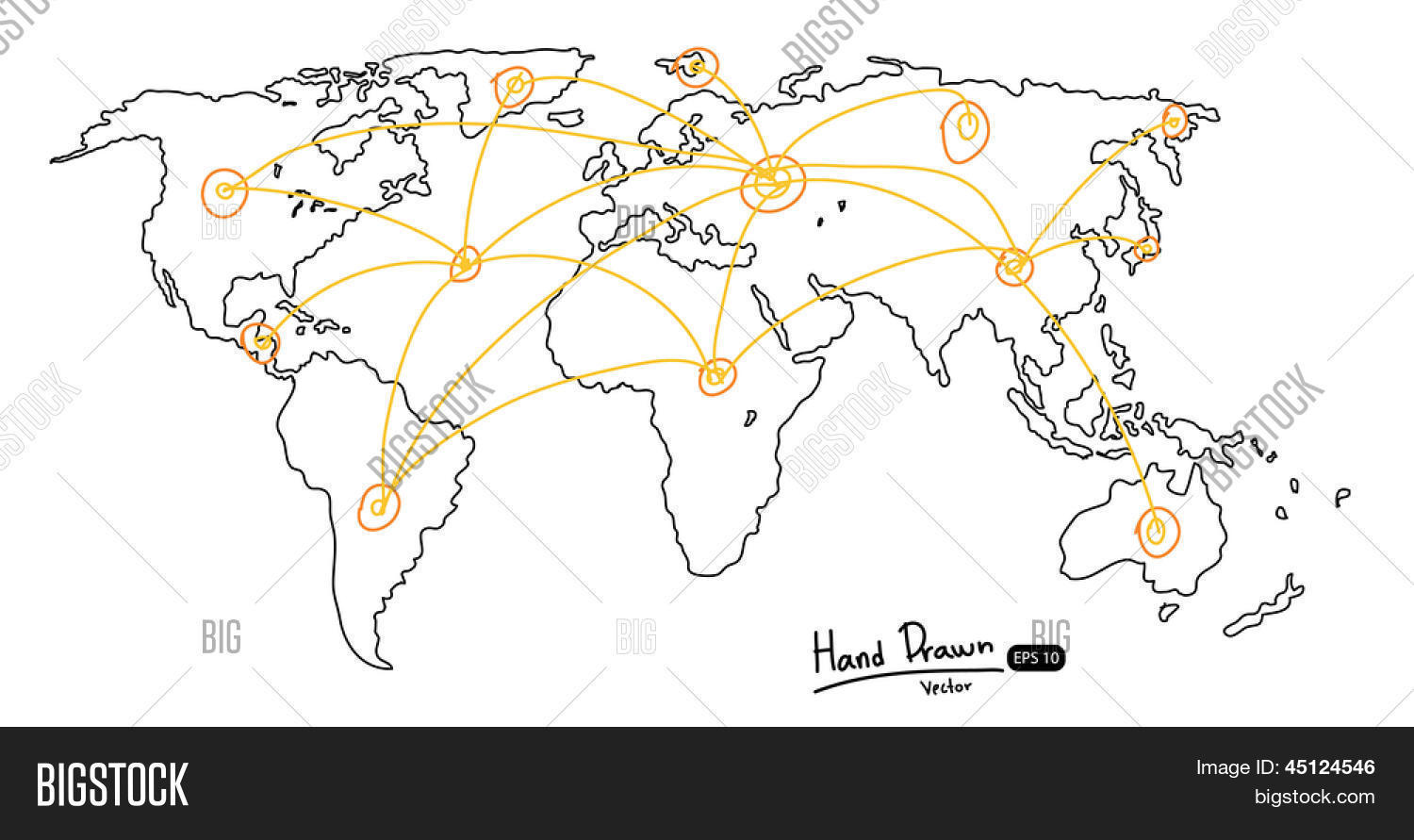 World Map Vector Line Vector & Photo (Free Trial) | Bigstock
