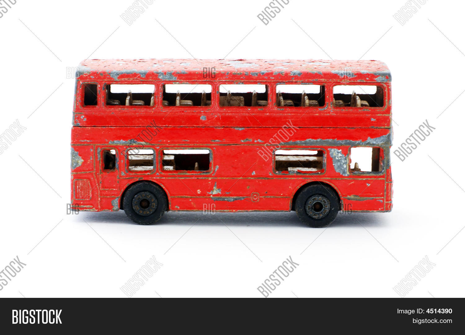 Old Red Toy Bus Image & Photo (Free Trial) | Bigstock