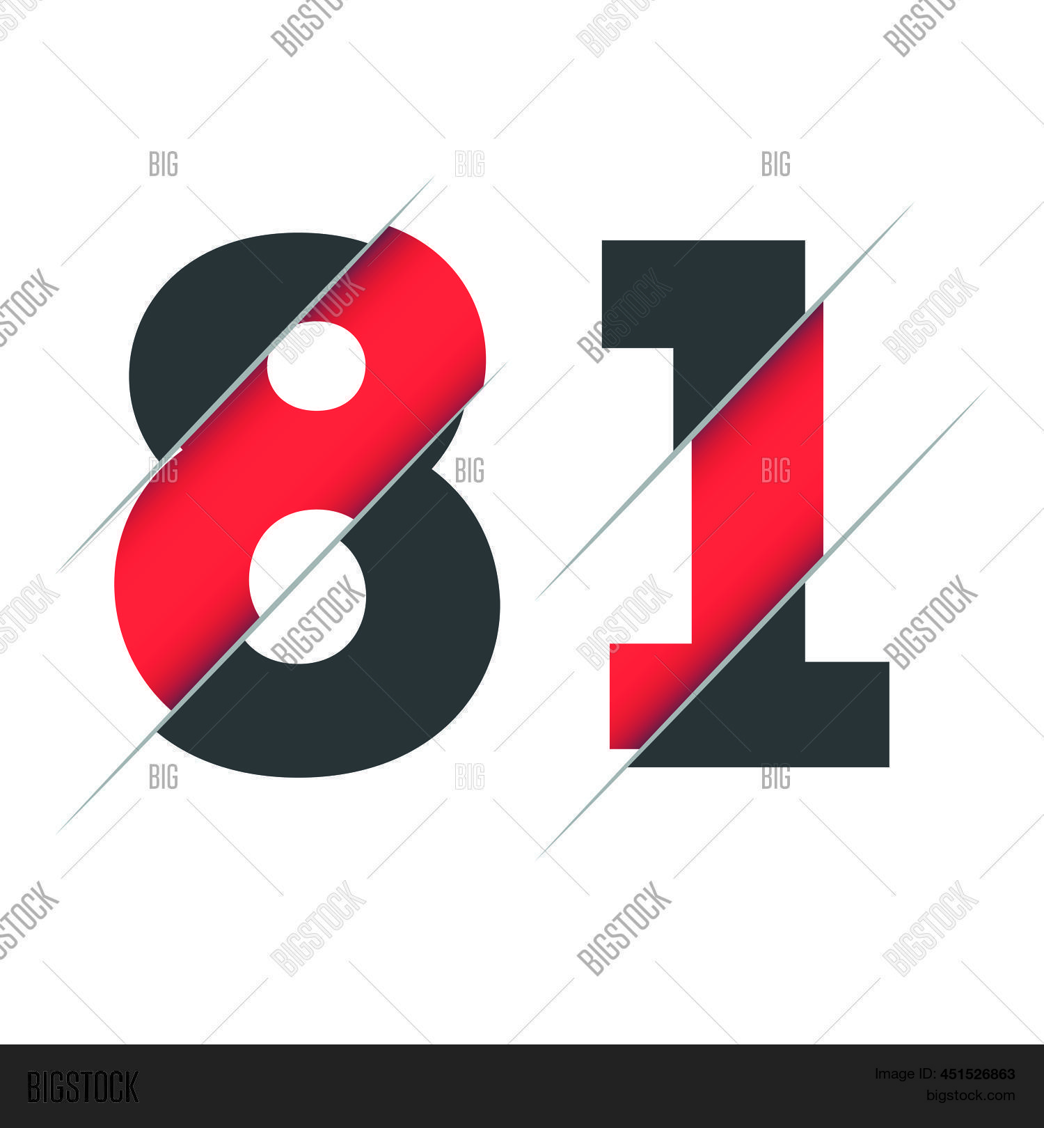 81 8 1 Number Logo Vector & Photo (Free Trial) | Bigstock