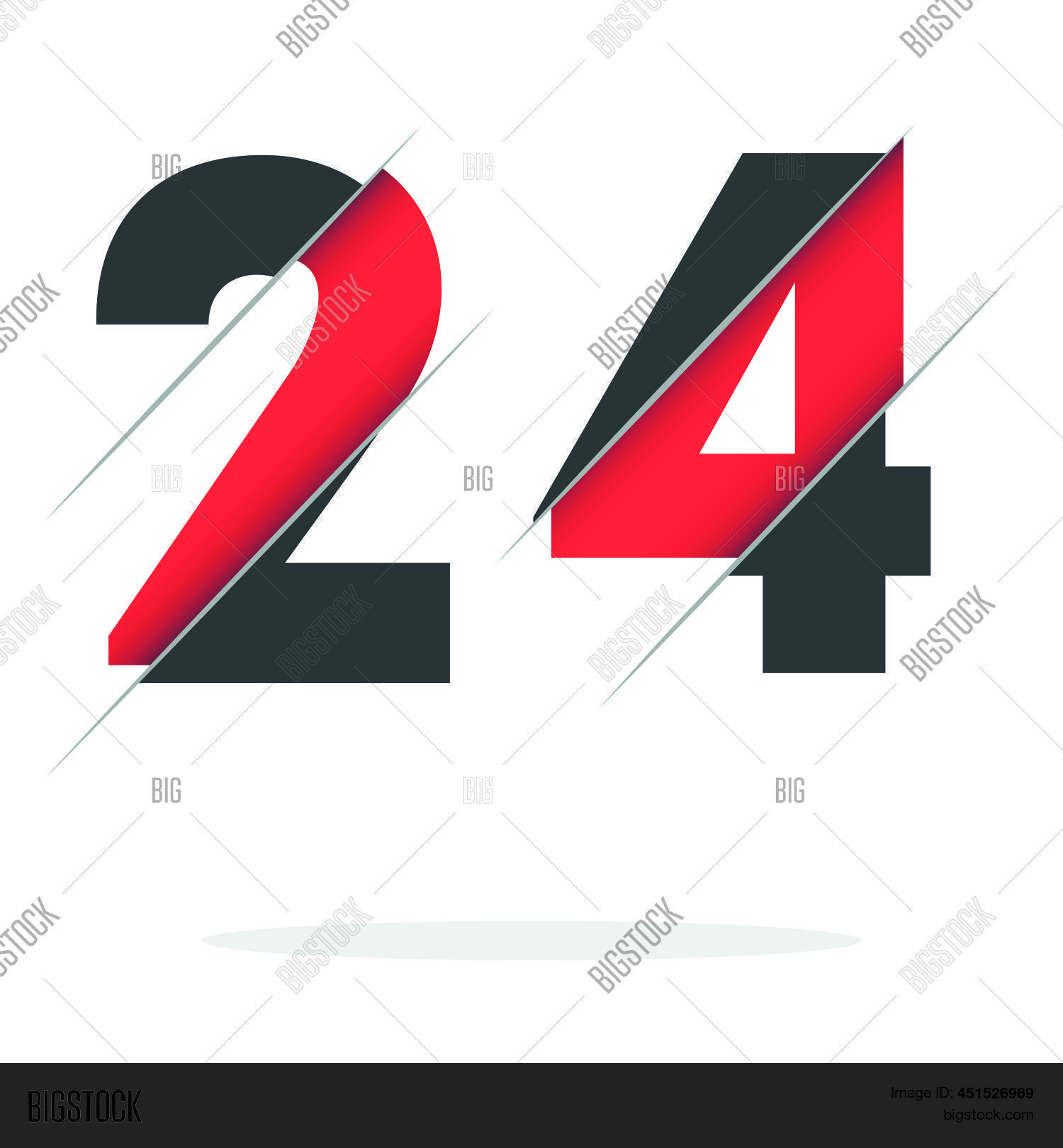 24 2 4 Number Logo Vector & Photo (Free Trial) | Bigstock